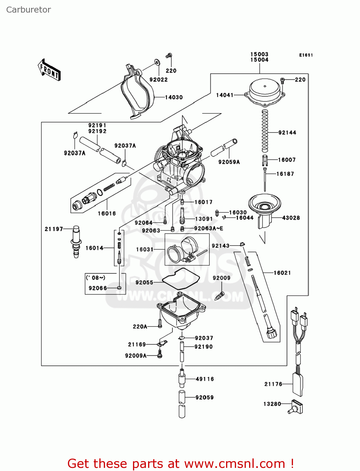 150030093: Carburetor-assy Kawasaki - buy the 15003-0093 at CMSNL