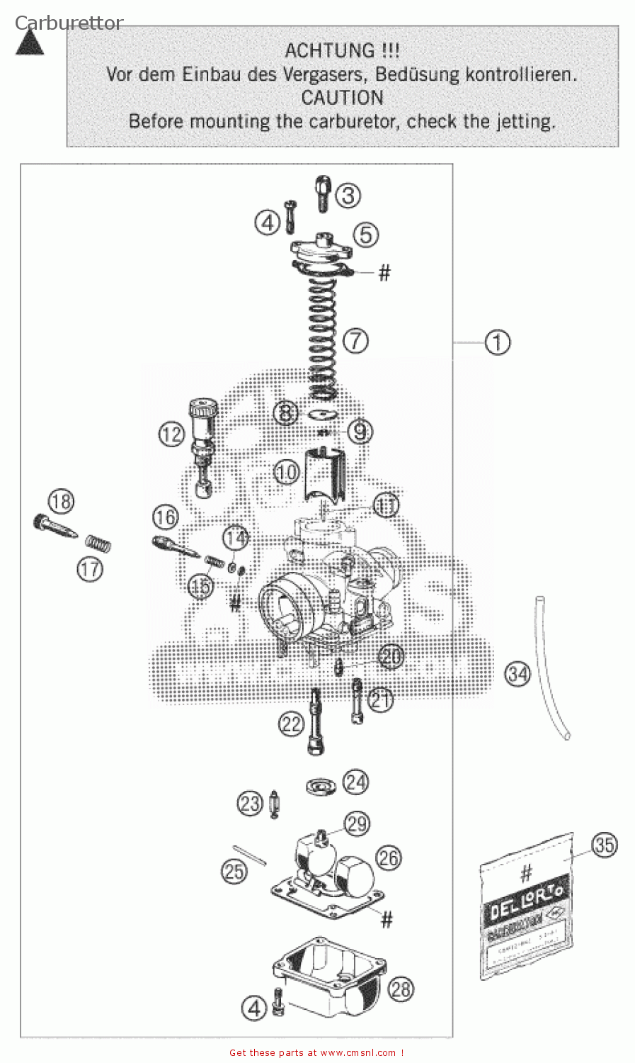 MAIN JET 85 DELLORTO for 50 SX PRO SENIOR LC EU, US 2002 - order at CMSNL