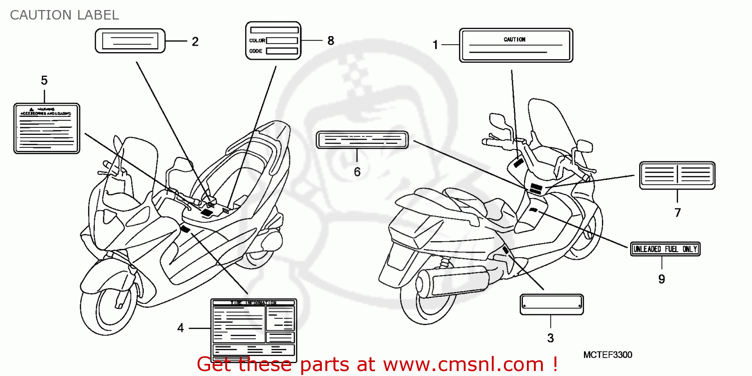 87505MCTK50: Label, Tire (korean) (jdm) Honda - buy the 87505-MCT-K50 ...