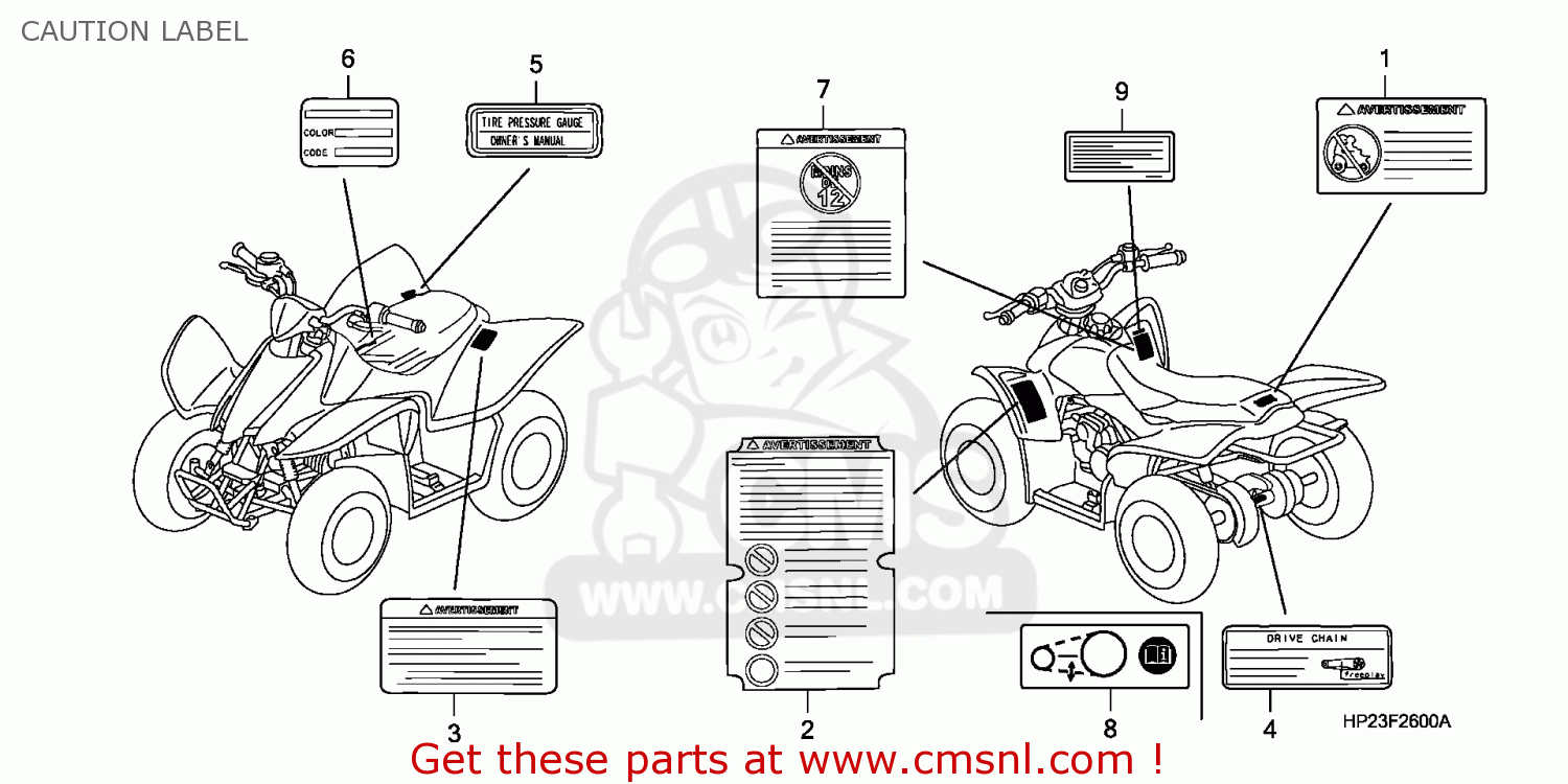 87507HP2930: Label,drive Chain Honda - buy the 87507-HP2-930 at CMSNL