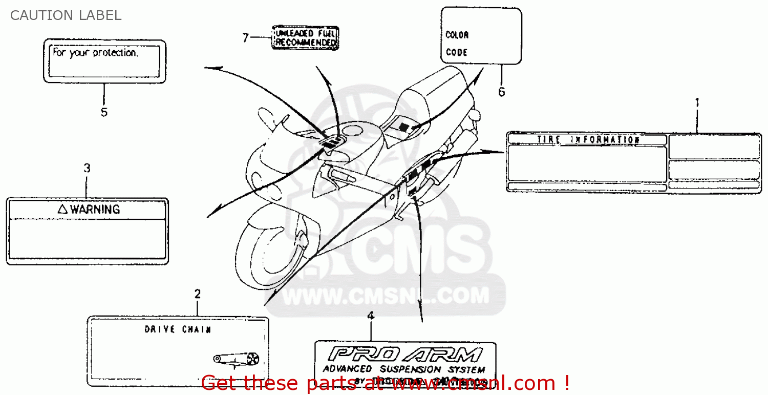 87565MW4300ZA: Label,colo*type1* Honda - buy the 87565-MW4-300ZA at CMSNL