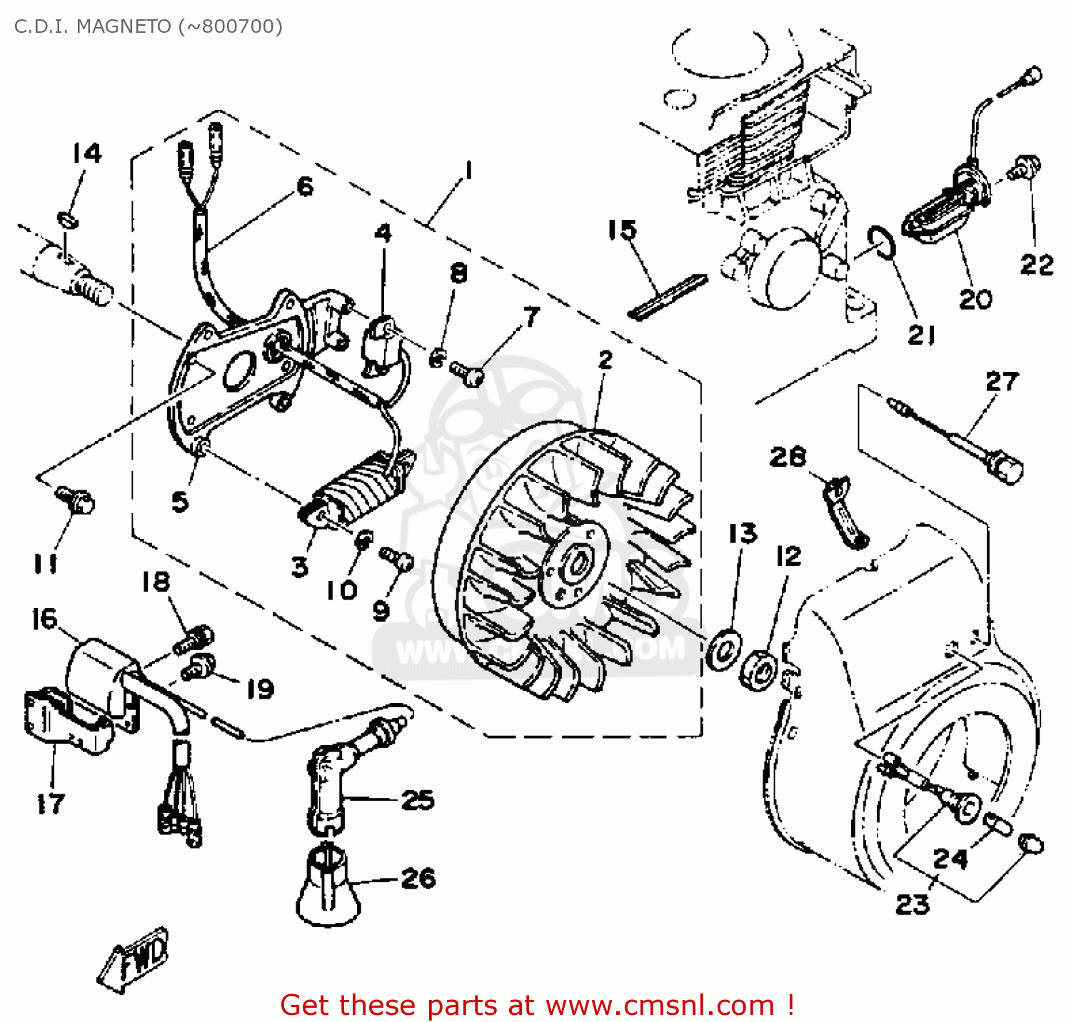7H985500K1: C.d.i Magneto Assy Yamaha - buy the 7H9-85500-K1-00 at CMSNL