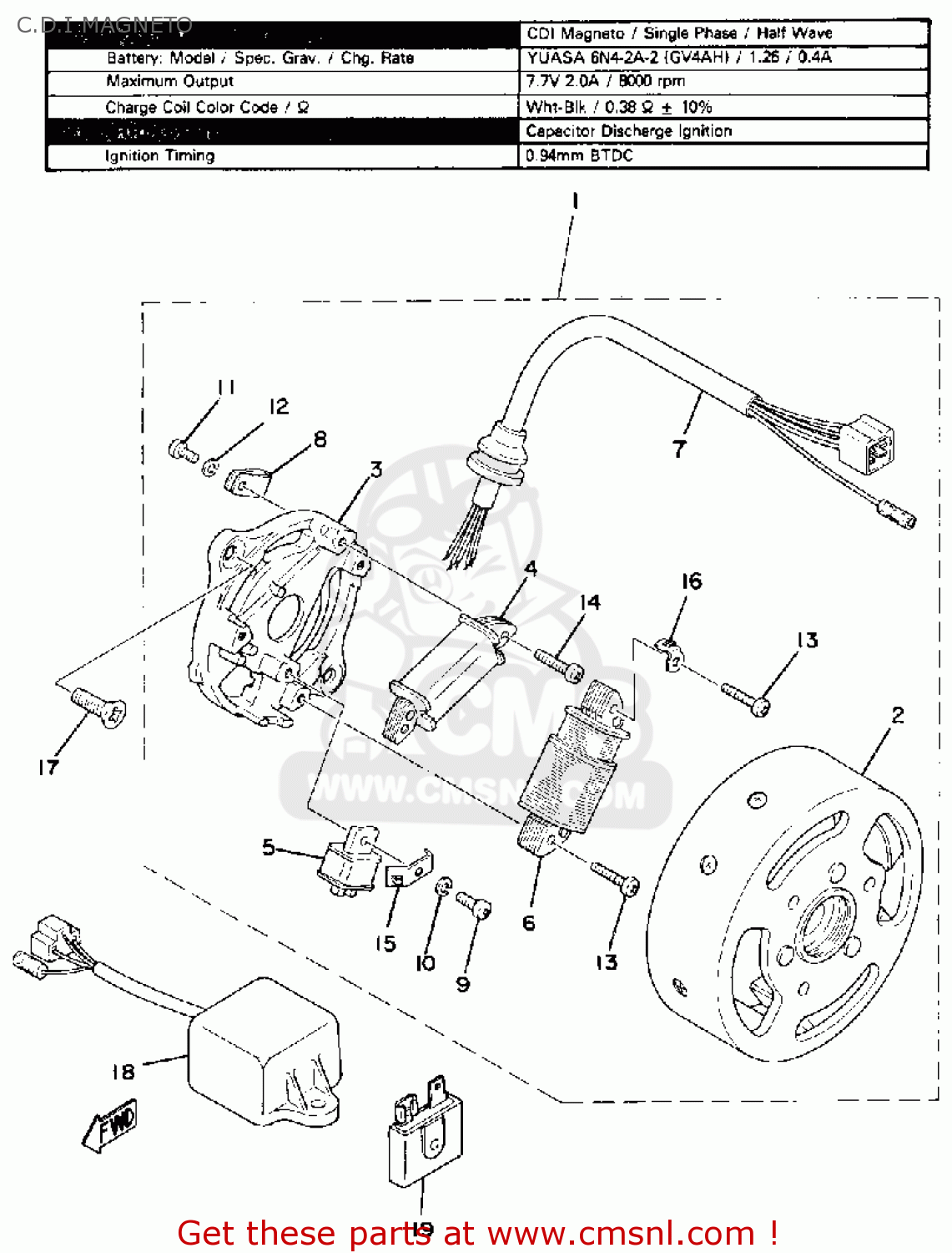 3L885500M1: C.d.i Magneto Assy Yamaha - buy the 3L8-85500-M1 at CMSNL