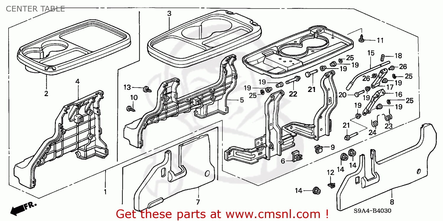 81190S9AJ03ZA: Center Ta*nh167l* Honda - buy the 81190-S9A-J03ZA at CMSNL