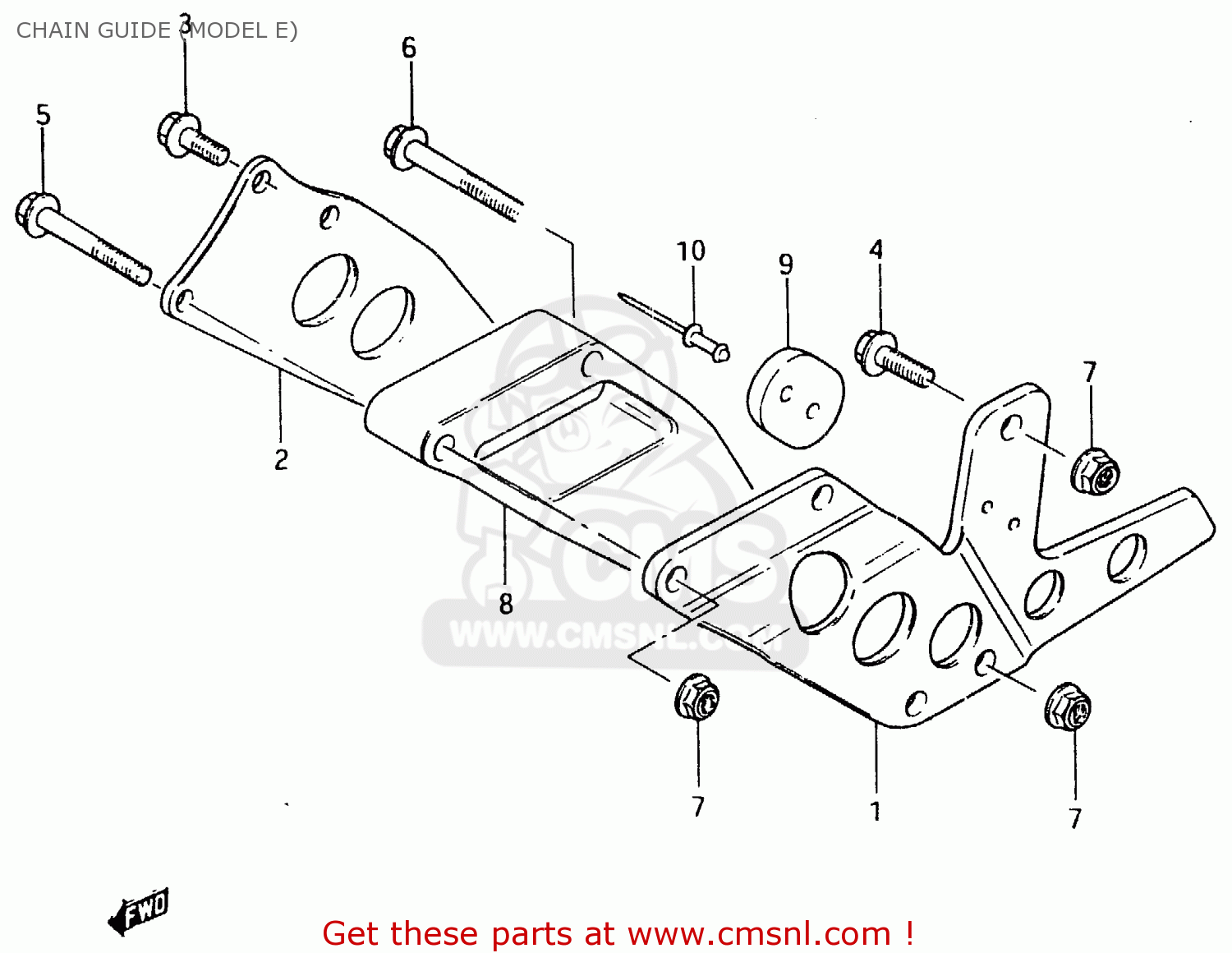 PLATE,CHAIN GUIDE,OUTER for RM500 1985 (F) - order at CMSNL