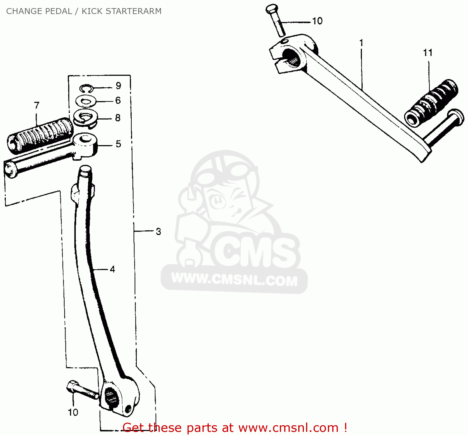 28300107020: Arm,kick Starter Honda - buy the 28300-107-020 at CMSNL