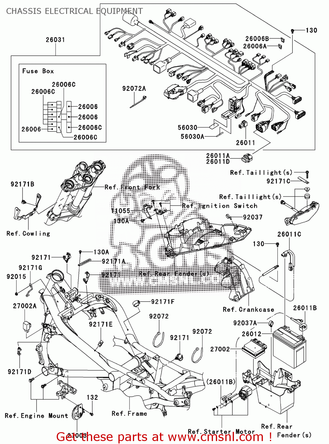 260110311: Wire-lead,diag,abs Kawasaki - buy the 26011-0311 at CMSNL