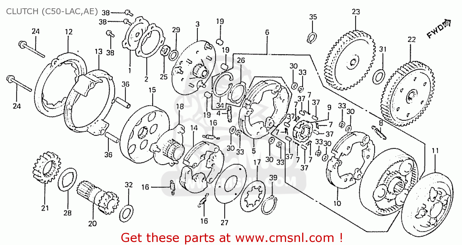 SPRING,LOW CLUTCH for C50LA CUB 1982 (C) ENGLAND - order at CMSNL