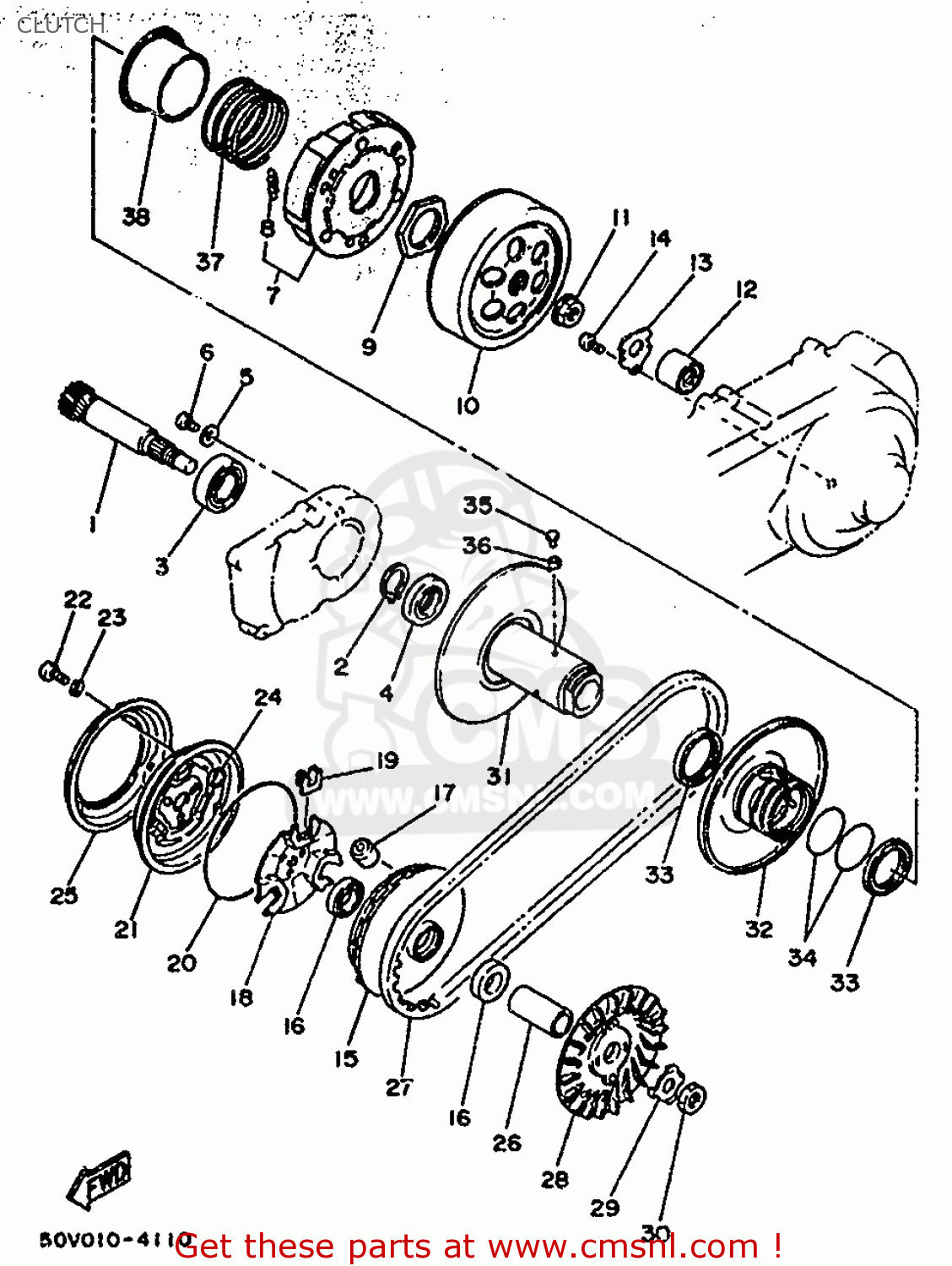 50W1766000: Secondary Fixed Sheave Comp. Yamaha - buy the 50W-17660-00 ...