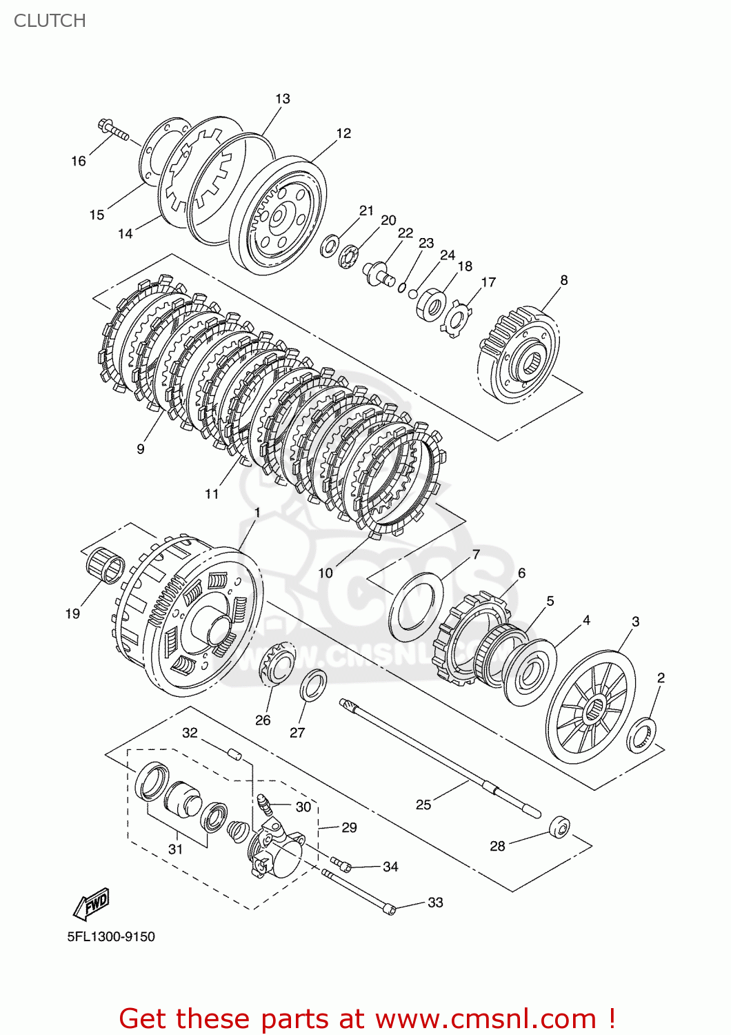 5FL1638100: Push Lever Comp. Yamaha - buy the 5FL-16381-00 at CMSNL