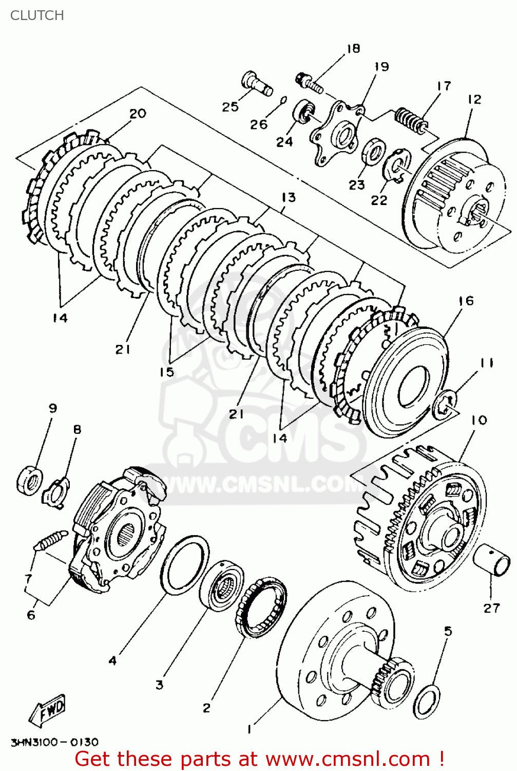 3HN1662001: Clutch Carrier Assy Yamaha - buy the 3HN-16620-01 at CMSNL