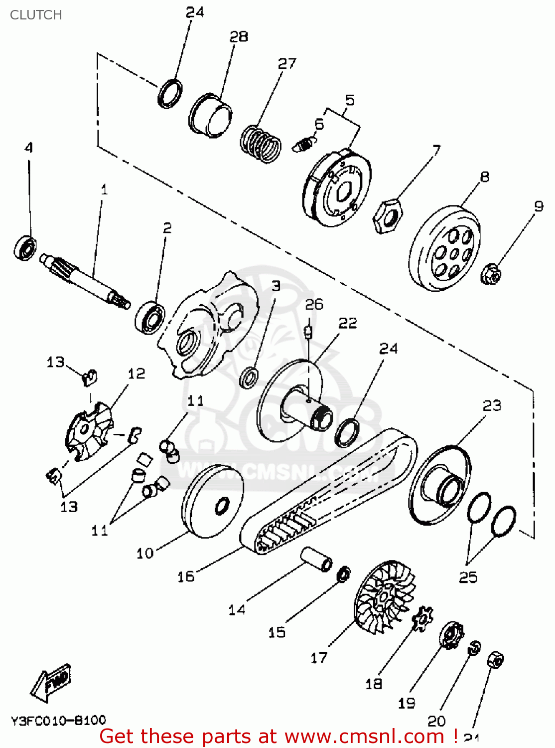 3XG1762000: Primary Sliding Sheave Comp. Yamaha - buy the 3XG-17620-00 ...