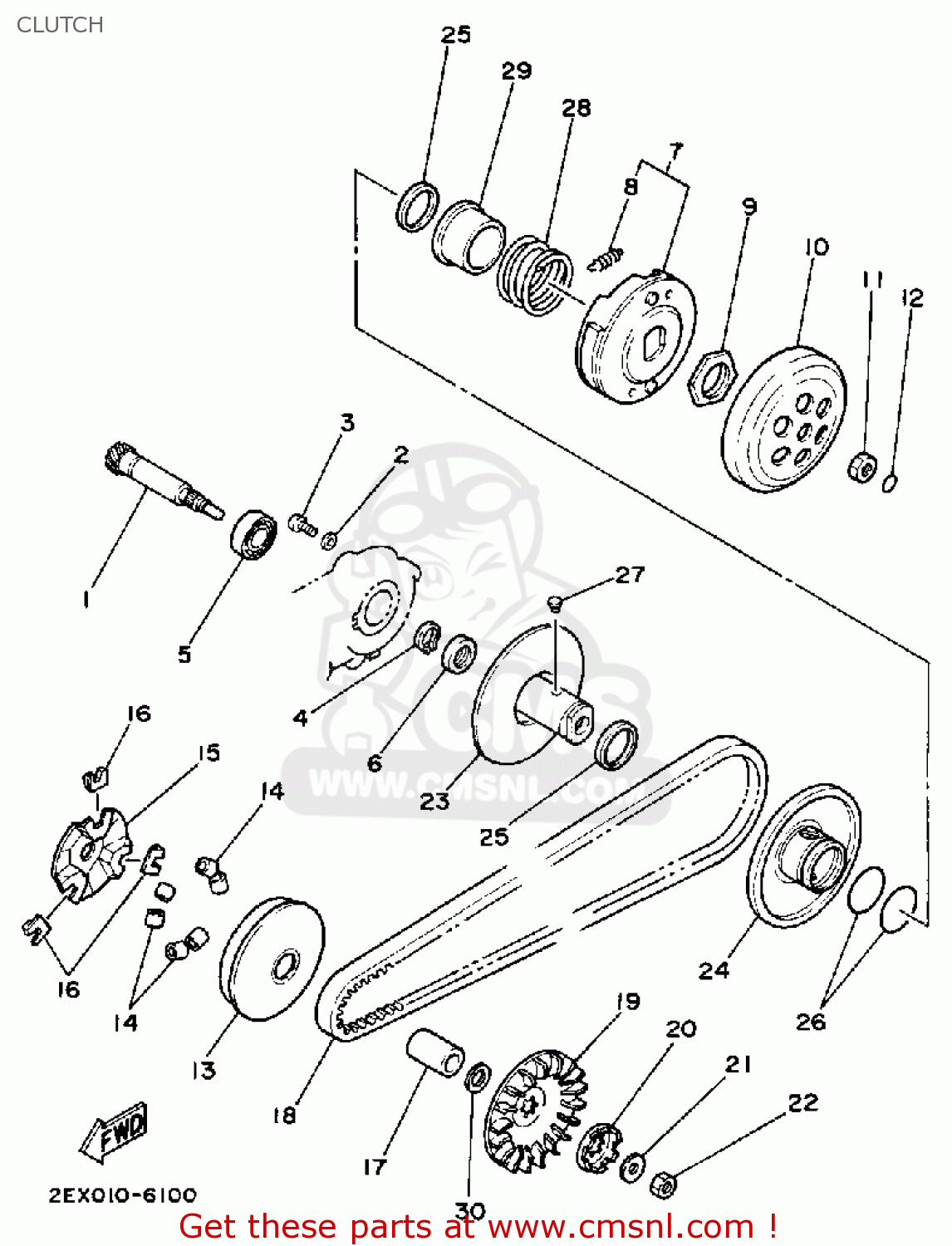 2EX1762001: Primary Sliding Sheave Comp. Yamaha - buy the 2EX-17620-01 ...