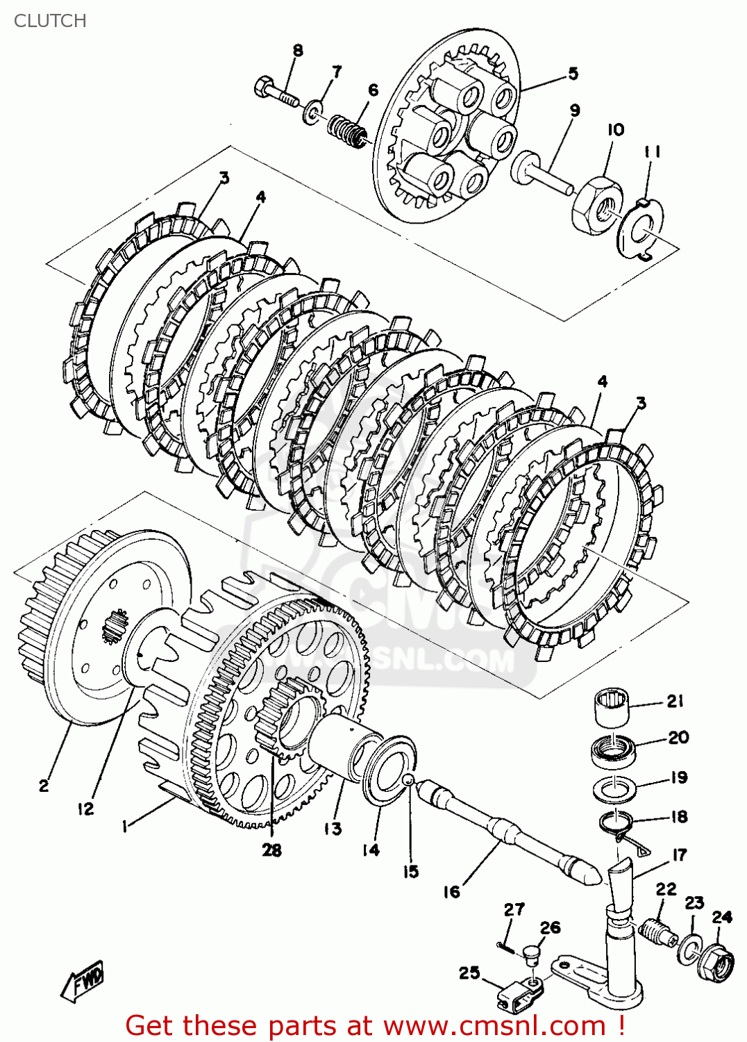 5101638200: Axle, Push Lever Yamaha - buy the 510-16382-00-00 at CMSNL