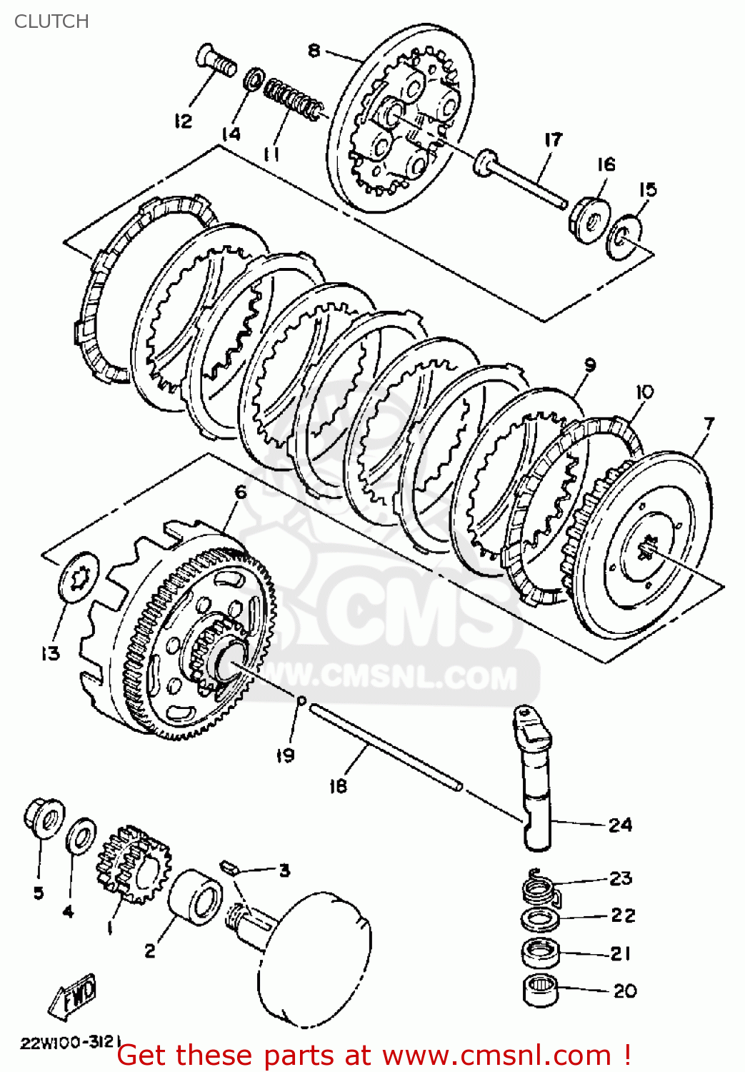 39K1638200: Axle, Push Lever Yamaha - buy the 39K-16382-00 at CMSNL