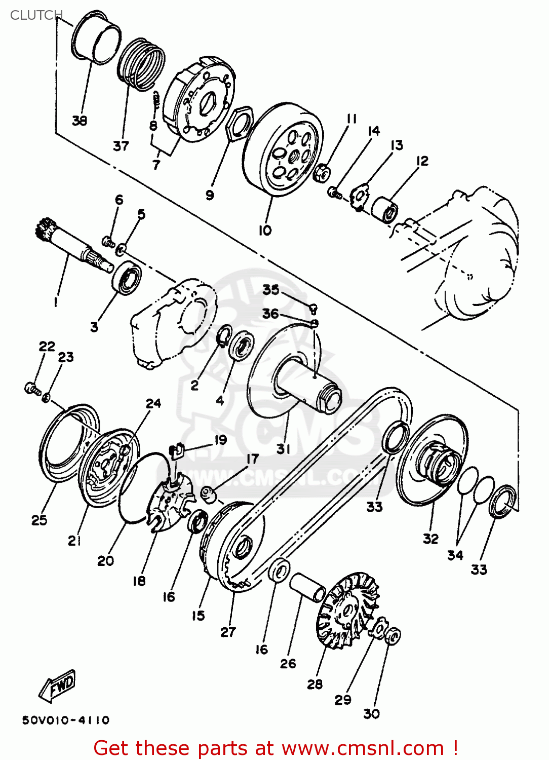 50M1787000: Secondary Sliding Sheave Yamaha - buy the 50M-17870-00 at CMSNL