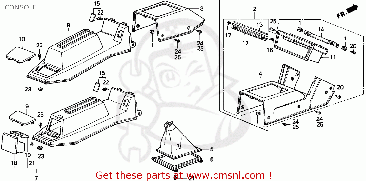 83440SE0A11ZC: Console, Rr. *r53l* Honda - buy the 83440-SE0-A11ZC at CMSNL
