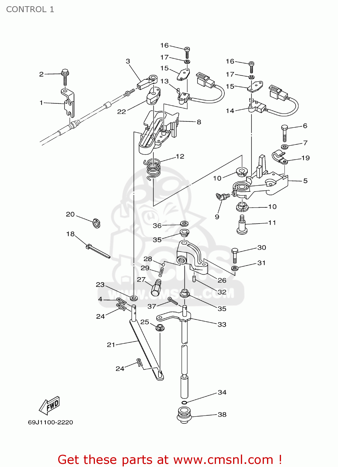 BRACKET for F200/F225/LF200/LF225TXRB, F225/LF225TURB 2003 - order at CMSNL