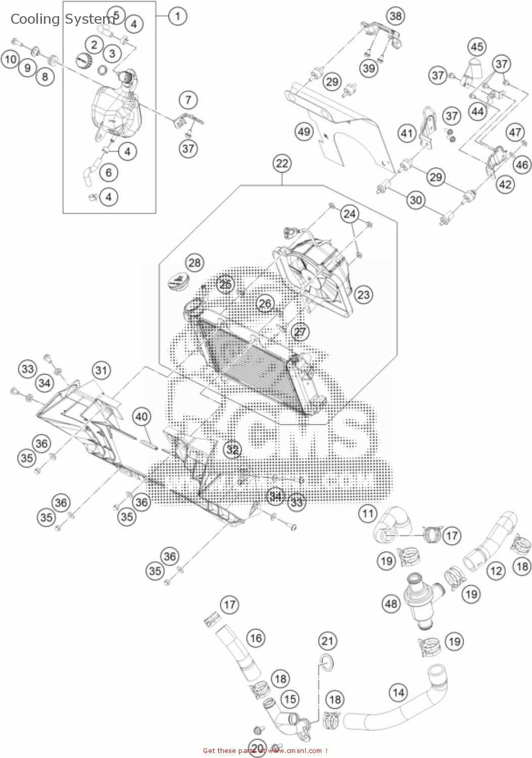 RADIATOR ASSEMBLY for 390 Duke, orange, Europe 2018 - order at CMSNL