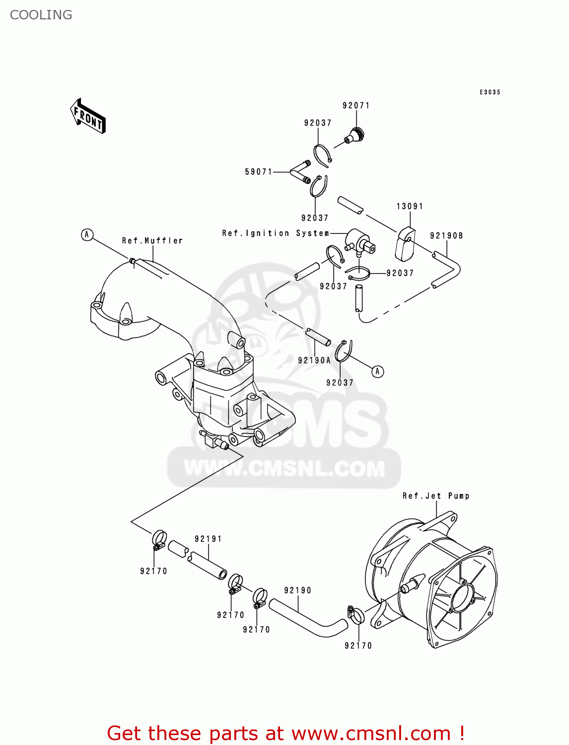 921903954: Tube,pump-hull Kawasaki - buy the 92190-3954 at CMSNL