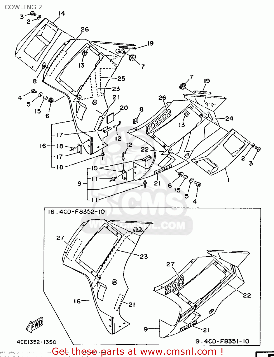 PANEL SIDE for RD350LC 1991 4CE2 ITALY 214CE-352S1 - order at CMSNL