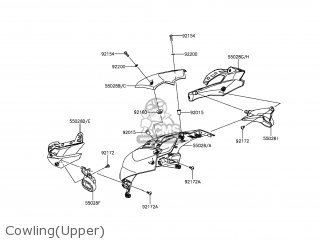 55028048845W: Cowling,upp,lh,m.g.gr Kawasaki - buy the 55028-0488-45W ...
