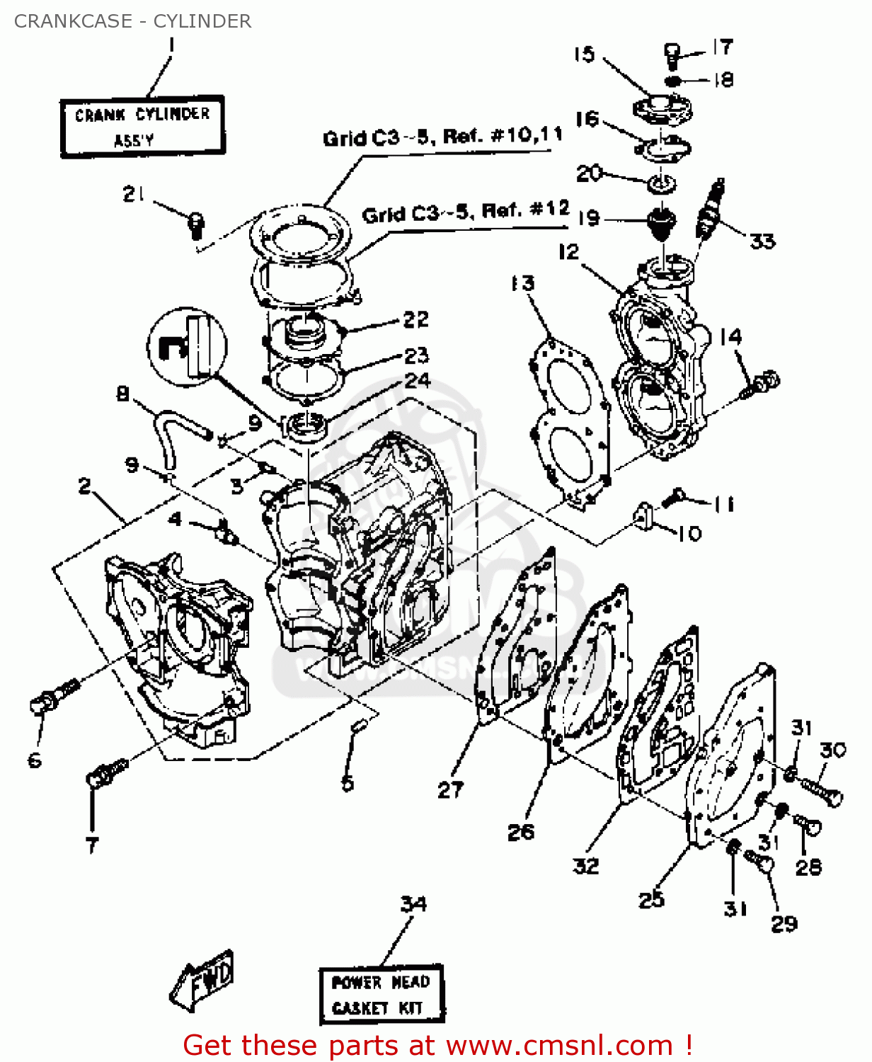 689W009011EK: Crank-cyl.assy. Yamaha - buy the 689-W0090-11-EK at CMSNL