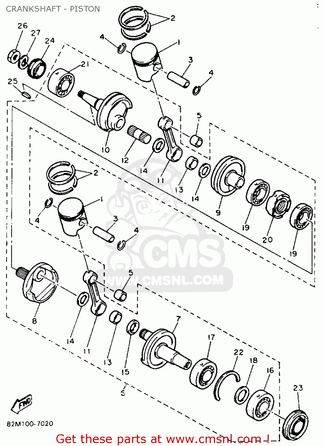 8AY1140000: Crankshaft Assy Yamaha - buy the 8AY-11400-00 at CMSNL