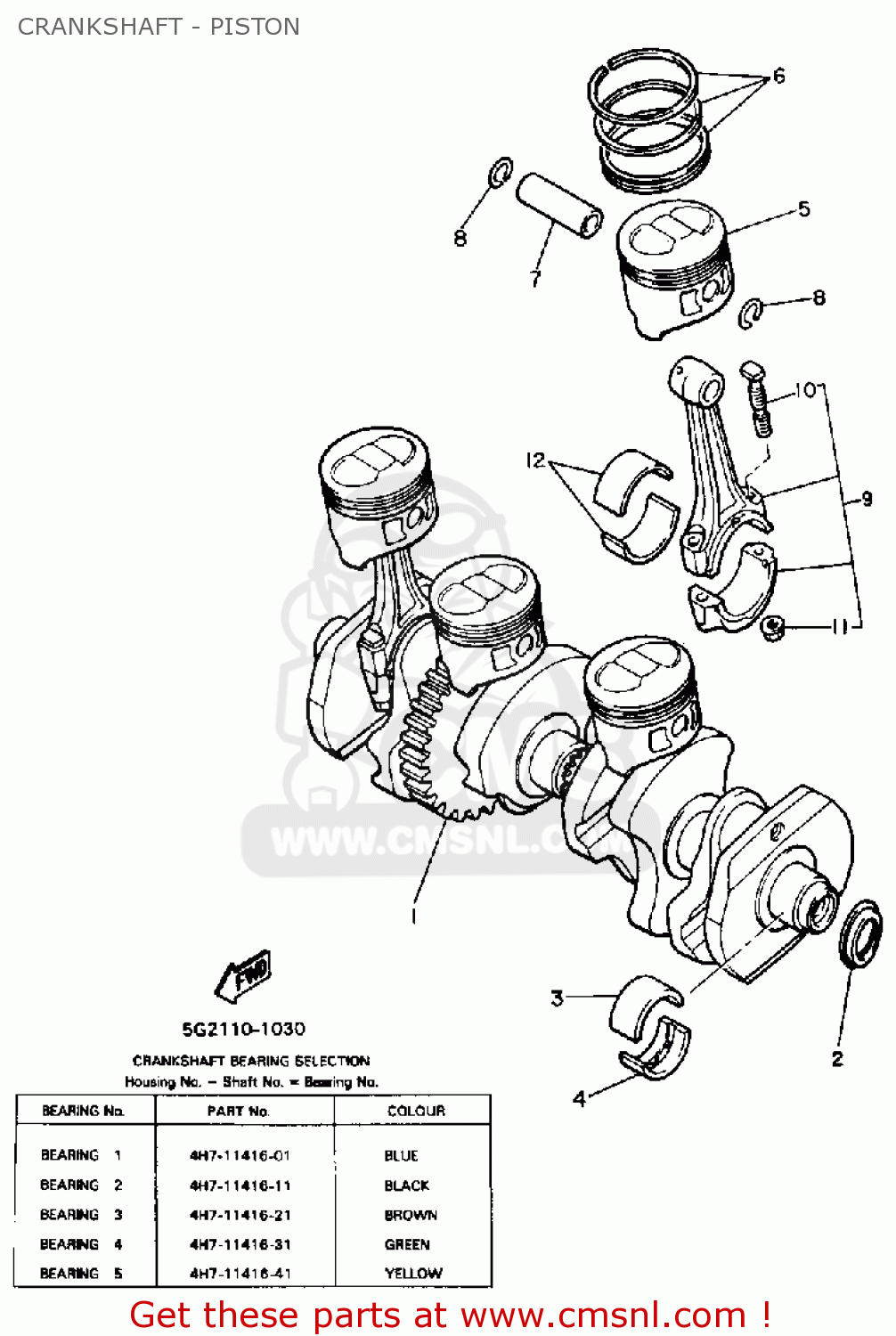 16G1165610: Plain Bearing, Connecting Rod Yamaha - buy the 16G-11656-10 ...