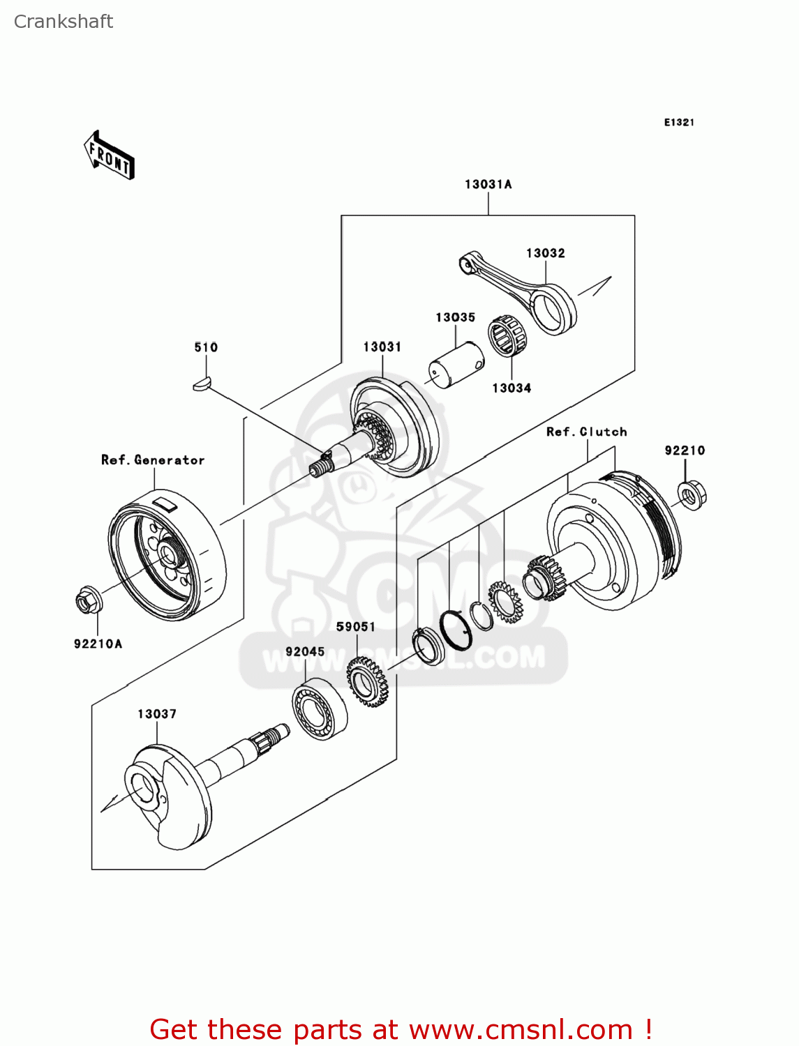 130310115: Crankshaft-comp Kawasaki - buy the 13031-0115 at CMSNL
