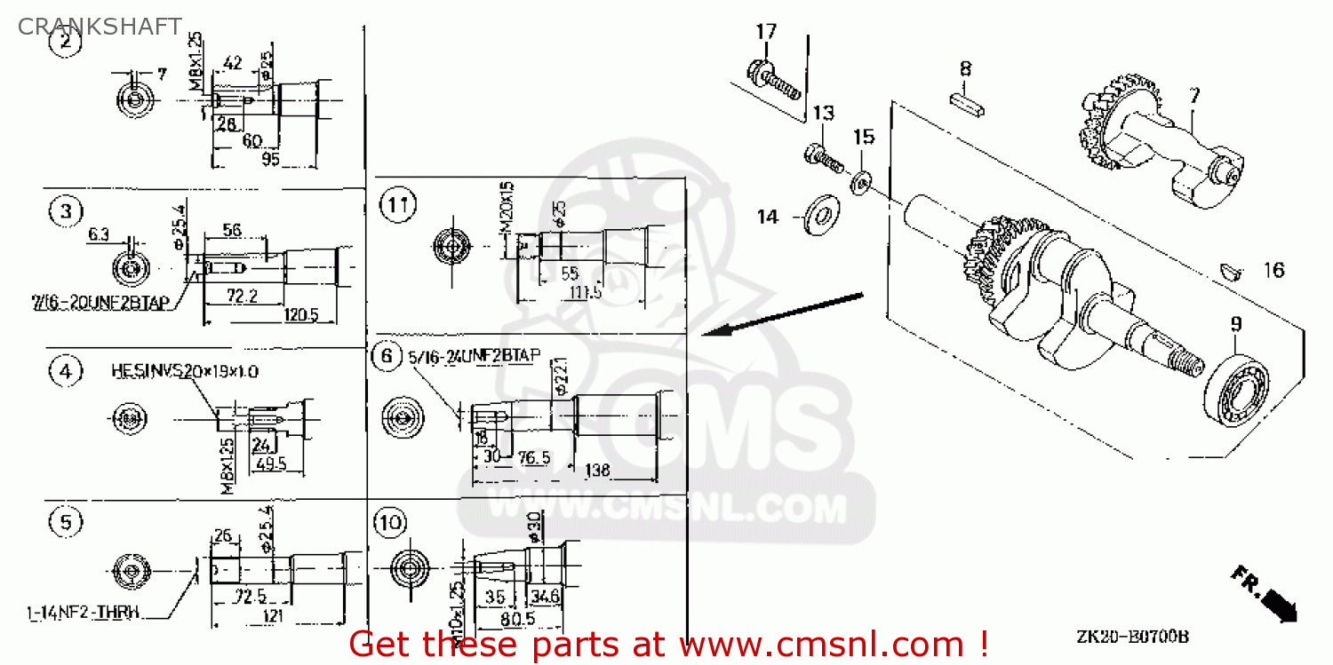 13310ZE2632: Crank Shaft Comp. Honda - buy the 13310-ZE2-632 at CMSNL