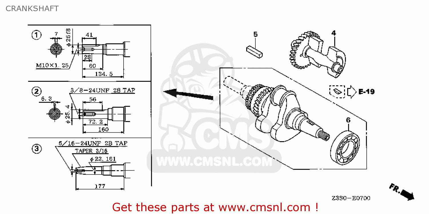 13310Z2E671: Crankshaft Comp(v Honda - buy the 13310-Z2E-671 at CMSNL