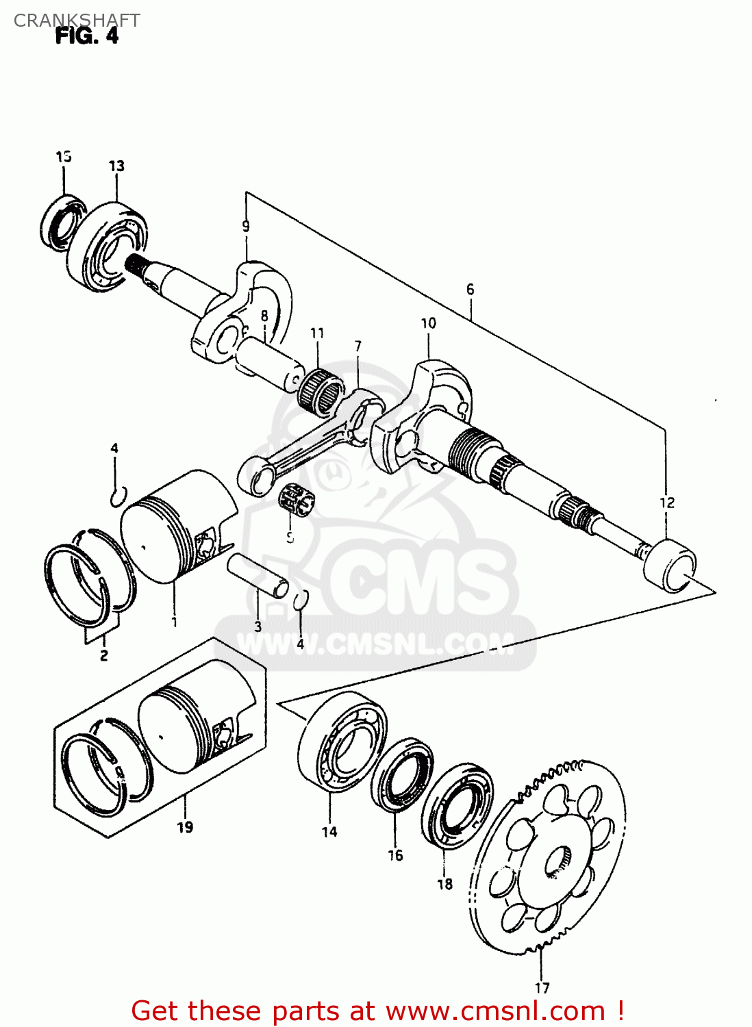 1215103A010A0: Pin, Piston Suzuki - buy the 12151-03A01-0A0 at CMSNL