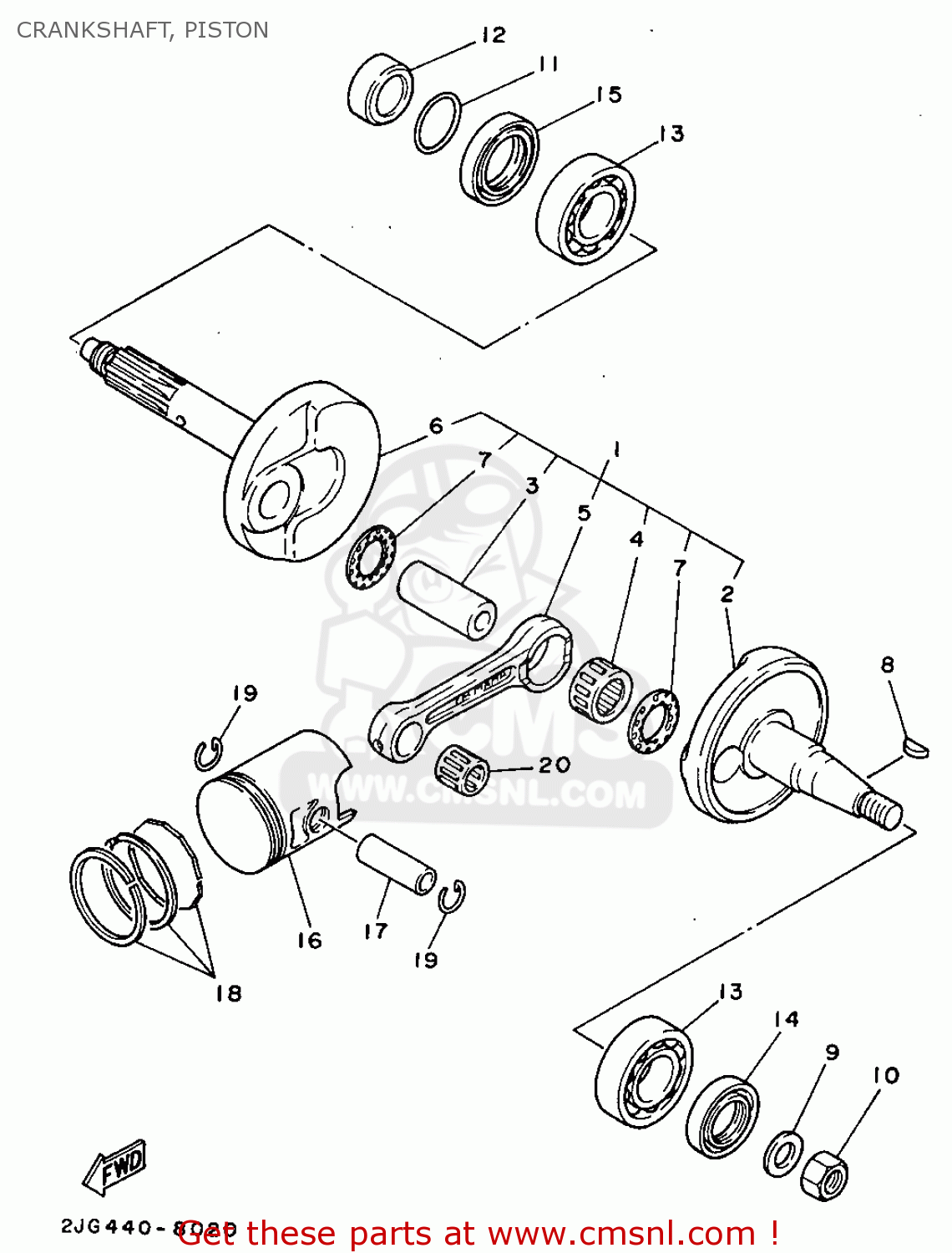3XAE140000: Crankshaft Assy Yamaha - buy the 3XA-E1400-00-00 at CMSNL