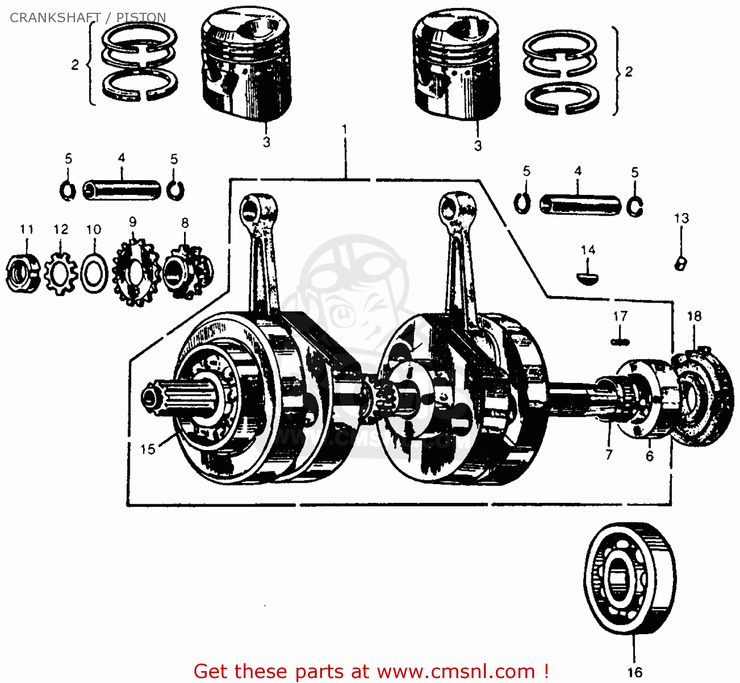 13000275030: Crankshaft Assy Honda - buy the 13000-275-030 at CMSNL