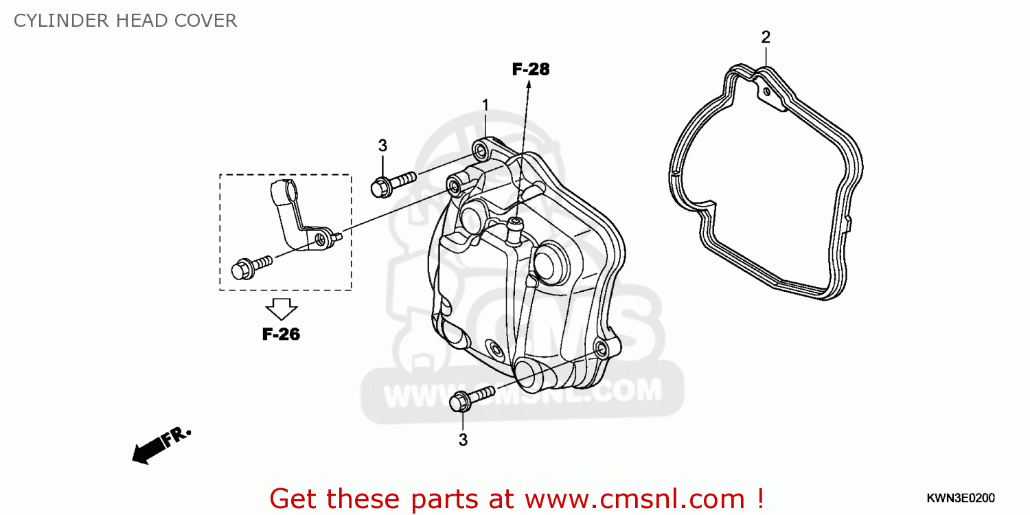 COVER COMP,HEAD for WW125EX2 2010 (A) JAPAN JF28-100 - order at CMSNL