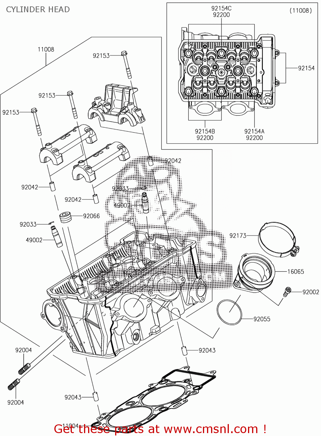 110080913: Head-comp-cylinder Kawasaki - buy the 11008-0913 at CMSNL