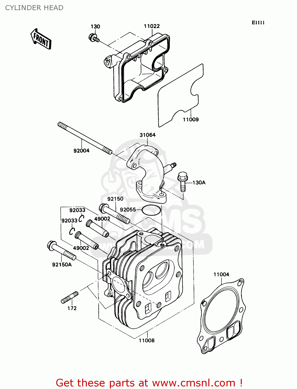 310641111: Pipe-comp,intake Kawasaki - buy the 31064-1111 at CMSNL
