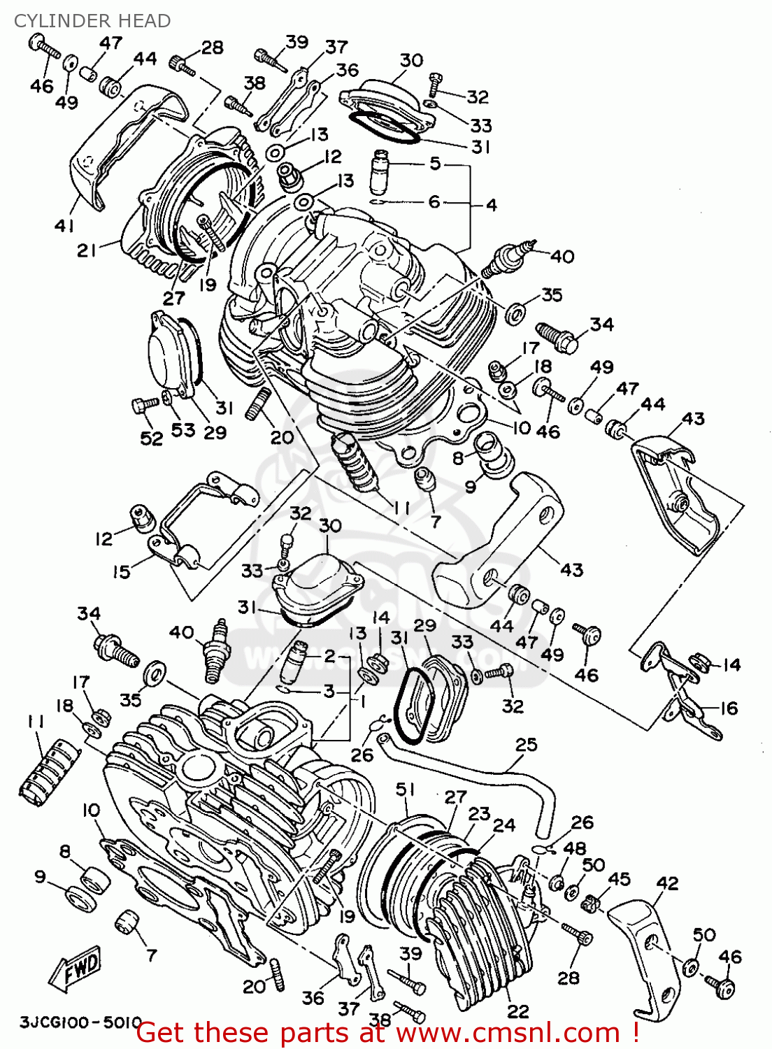 3BM1110101: Cylinder Head Assy Yamaha - buy the 3BM-11101-01-00 at CMSNL