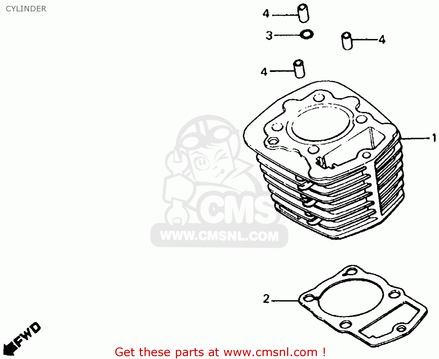12100958671: Cylinder Comp. Honda - buy the 12100-958-671 at CMSNL