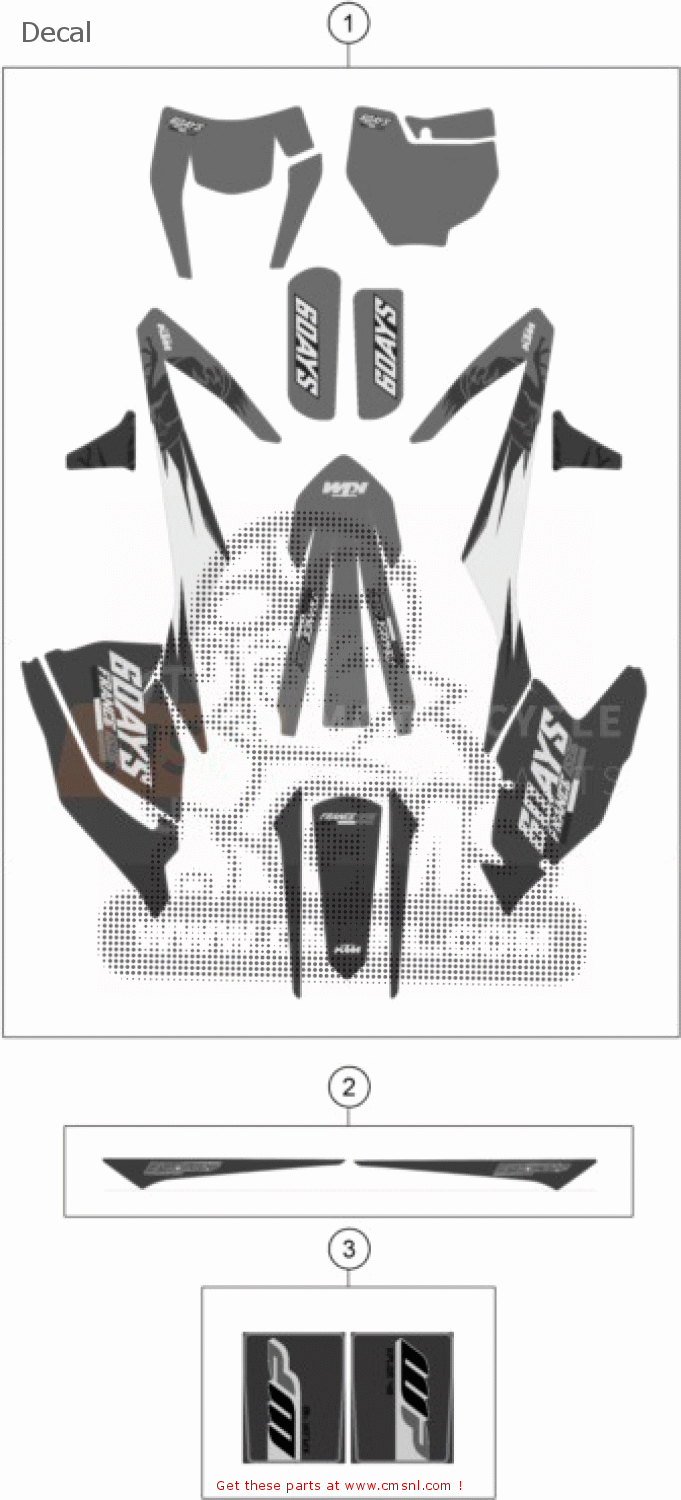 DECAL SET 300 XC-W 2018 for 300 XC-W USA 2018 - order at CMSNL