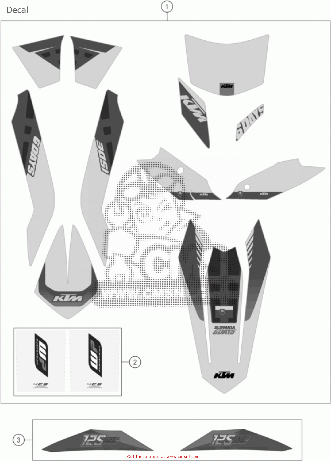 78108396000: Sticker Rearpart 125 Exc Sd 16 Ktm - buy the 78108396000 ...