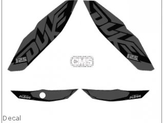 90108199100: Decal Kit Duke 125 Grey 2012 Ktm - buy the 90108199100 at ...
