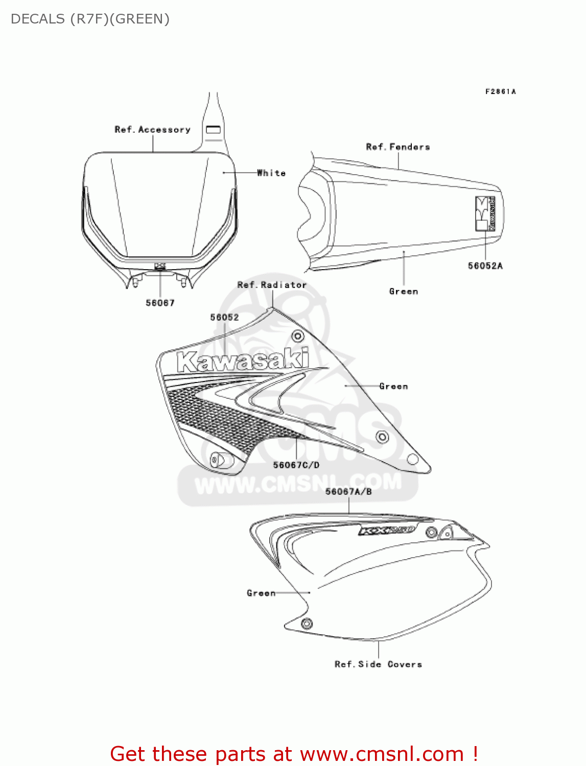 560670980: Pattern,side Cover,rh Kawasaki - buy the 56067-0980 at CMSNL