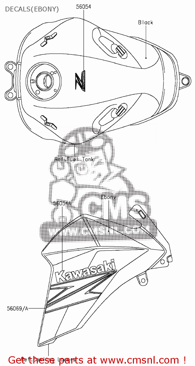 560692605: Pattern,shroud,rh Kawasaki - buy the 56069-2605 at CMSNL