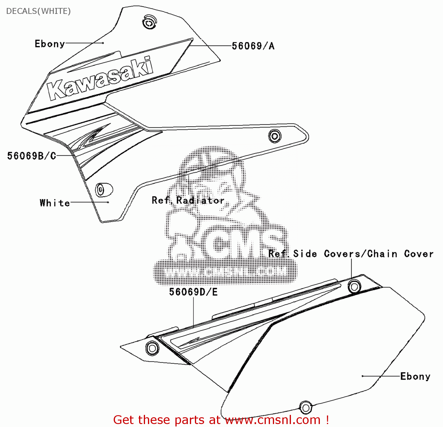 560690931: Pattern,side Cover,lh Kawasaki - buy the 56069-0931 at CMSNL