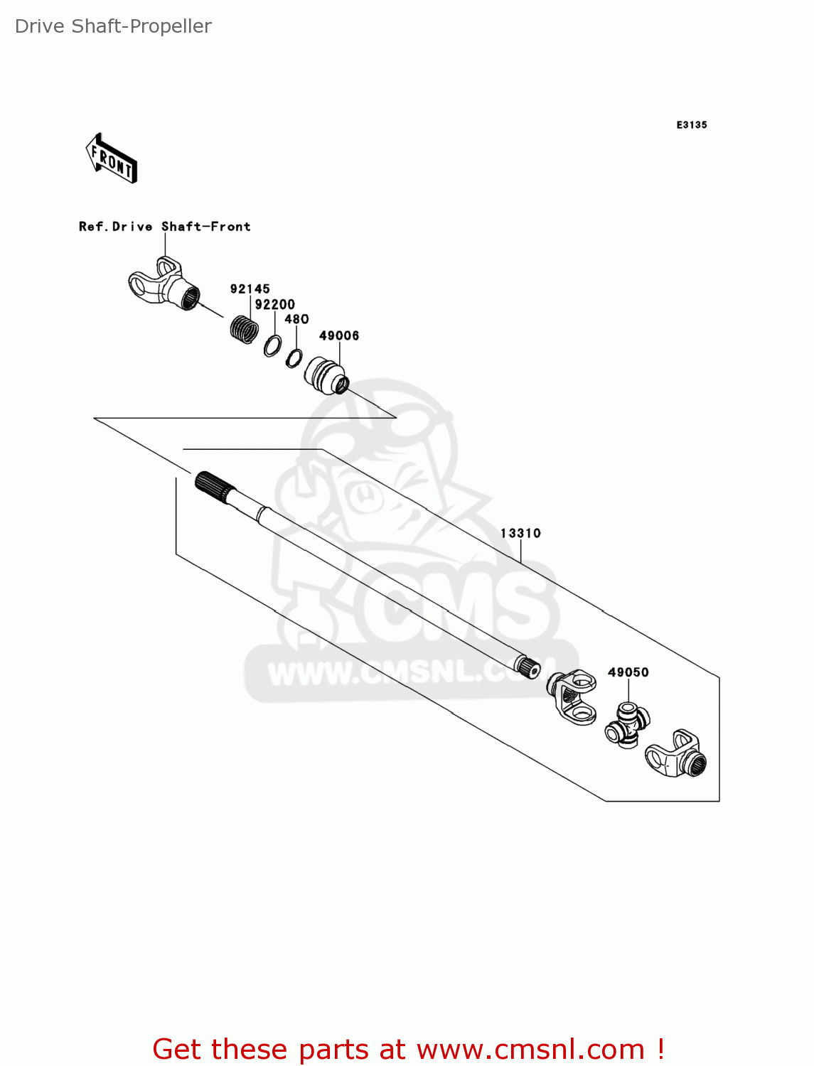 133100554: Shaft-assy,front Eng Kawasaki - buy the 13310-0554 at CMSNL