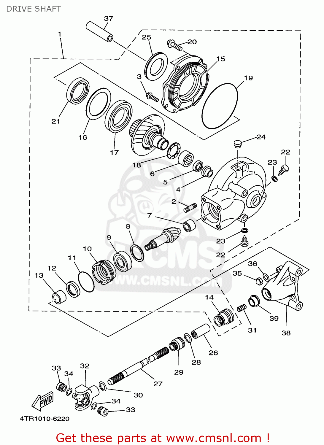 4TR4610100: Rear Axle Gear Case Assy Yamaha - buy the 4TR-46101-00 at CMSNL