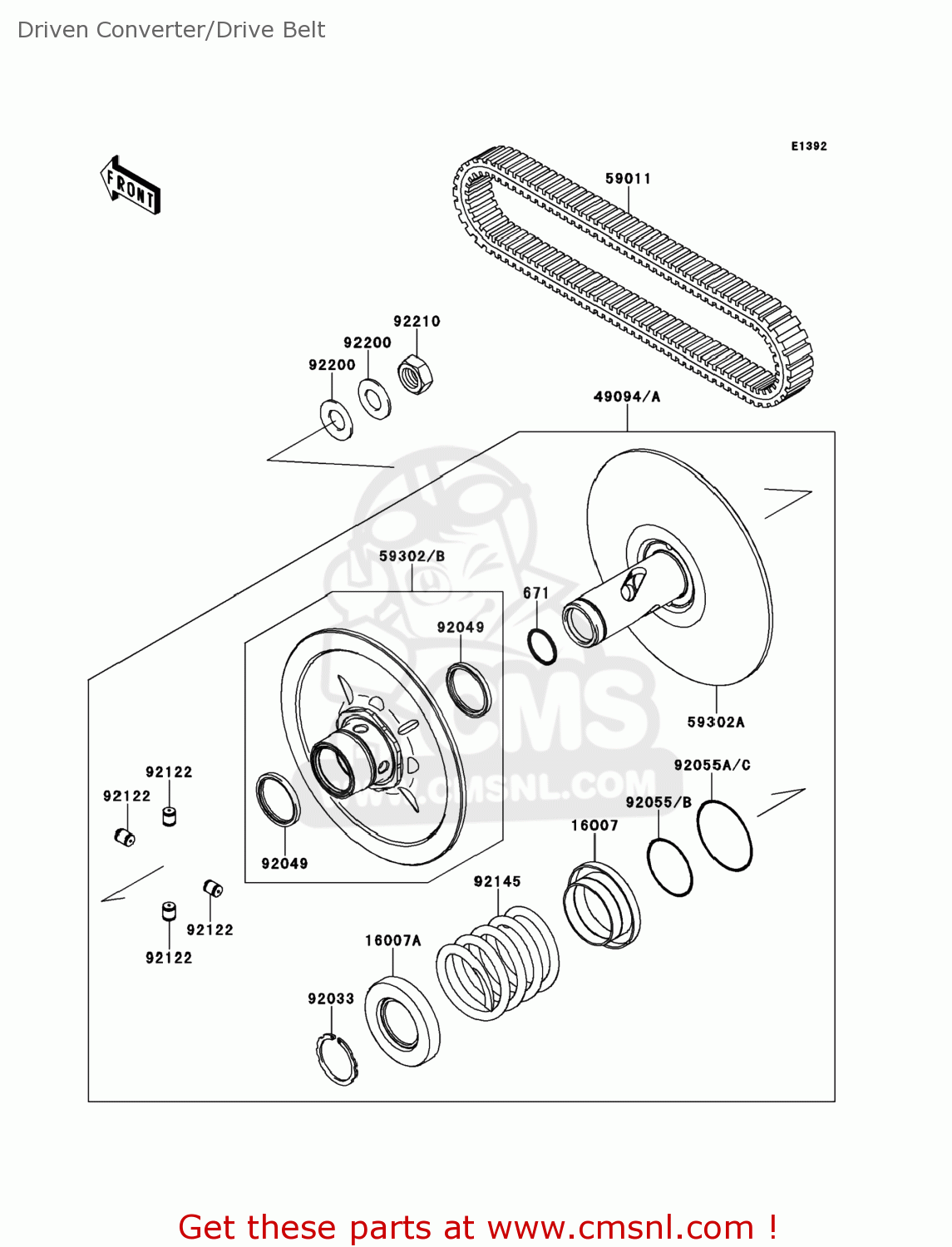 593020076: Sheave-comp,movable Kawasaki - buy the 59302-0076 at CMSNL