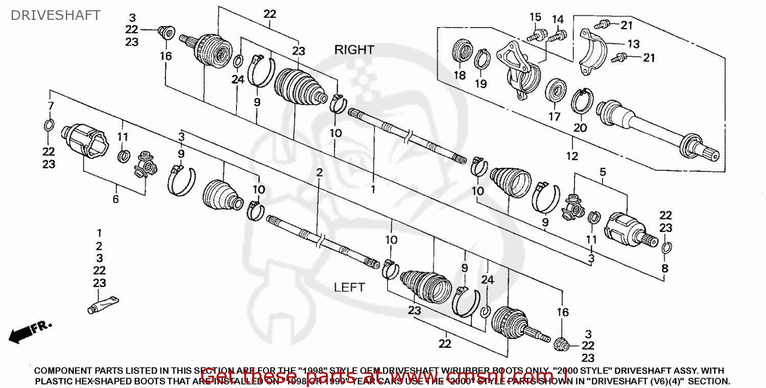 44017S87A51: Boot Set,inboard Honda - buy the 44017-S87-A51 at CMSNL
